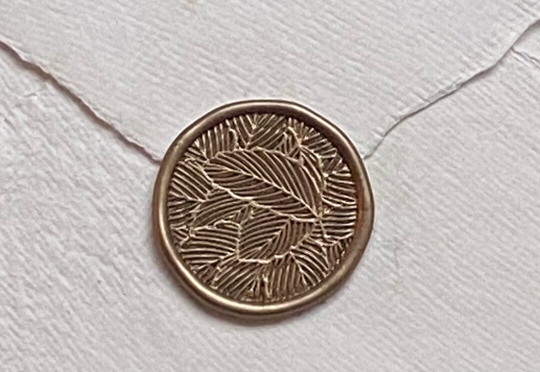 Custom "leaves 2" Wax Seal, Feather Wax Seal, Leaf Wax Seal, Wedding ...