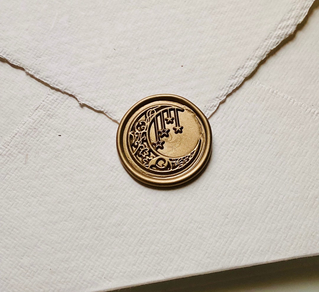 Custom "moon & STARS 1" Wax Seal, Celestial Wax Seal, Invitation Wax Seal, Envelope Wax Seal ...