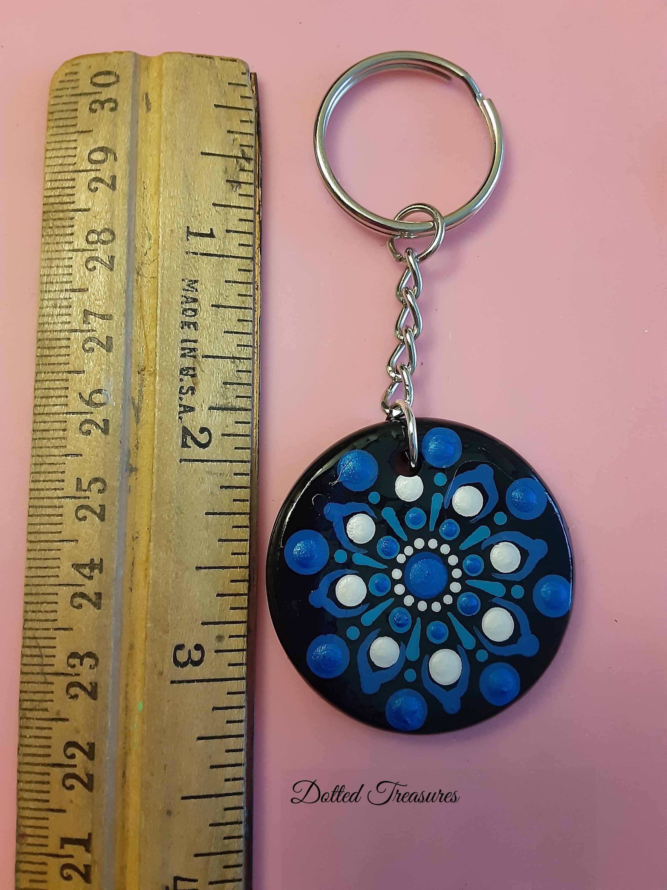 Mandala Painted Key Chains - Etsy