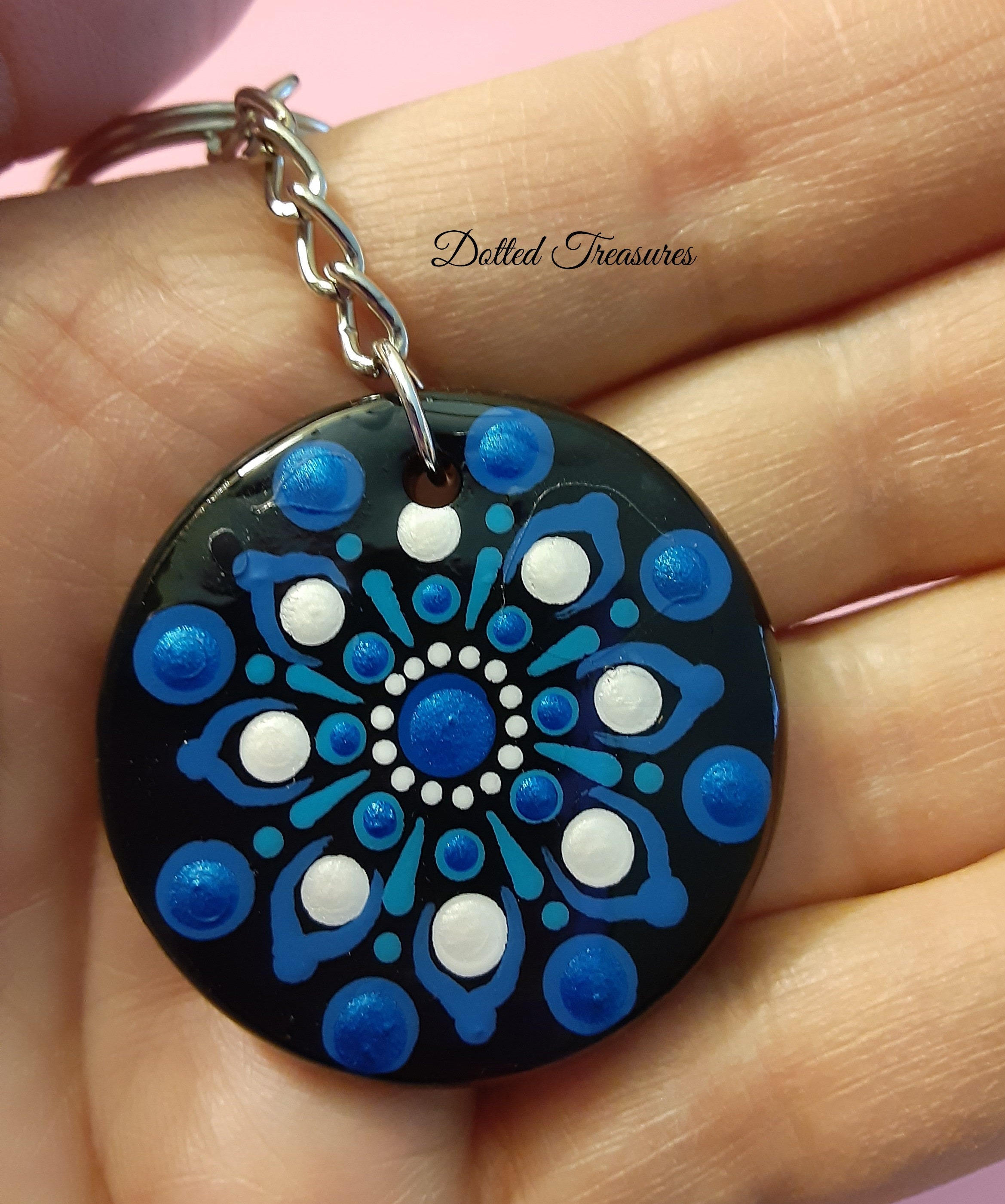 Mandala Painted Key Chains - Etsy