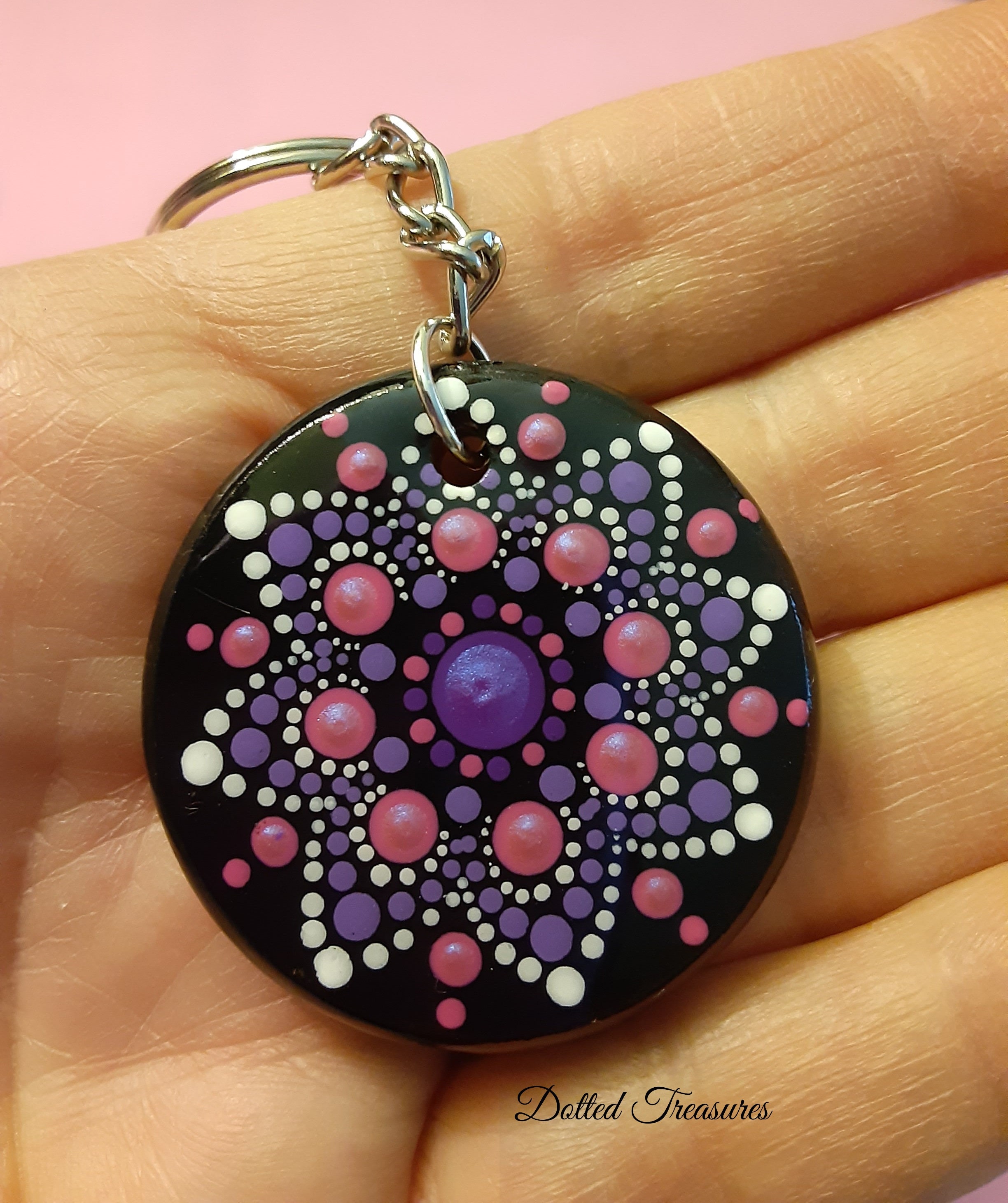 Mandala Painted Key Chains - Etsy