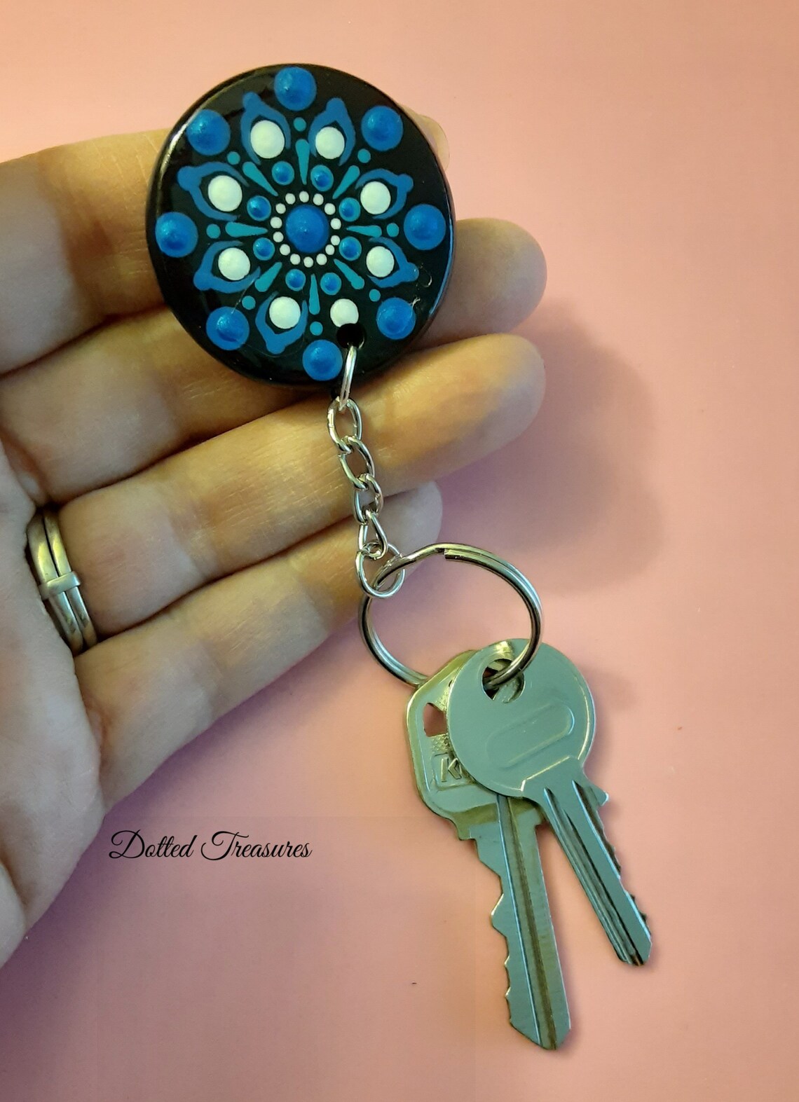 Mandala Painted Key Chains - Etsy