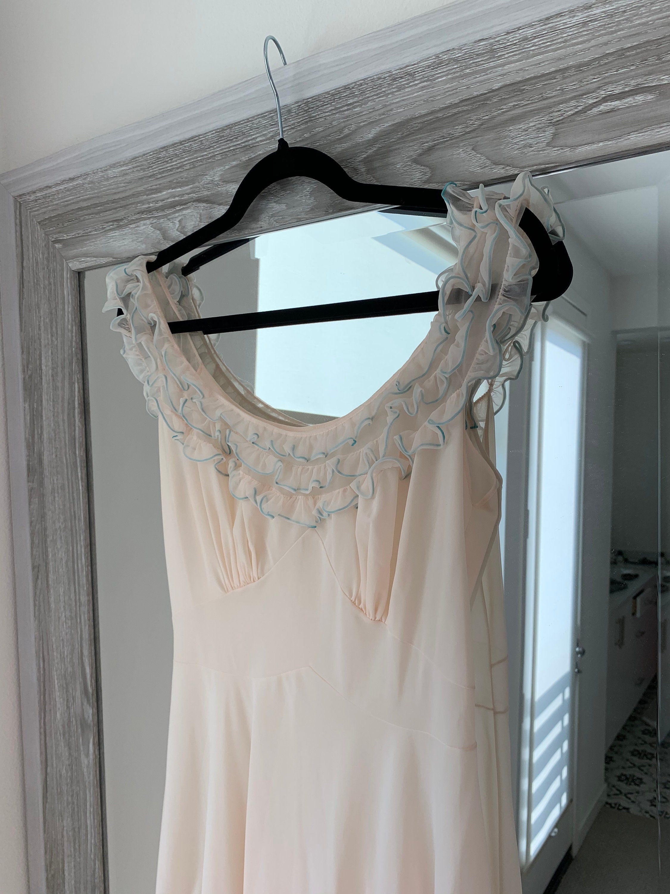 Vintage Ivory/pink Negligee Slip Dress - Etsy
