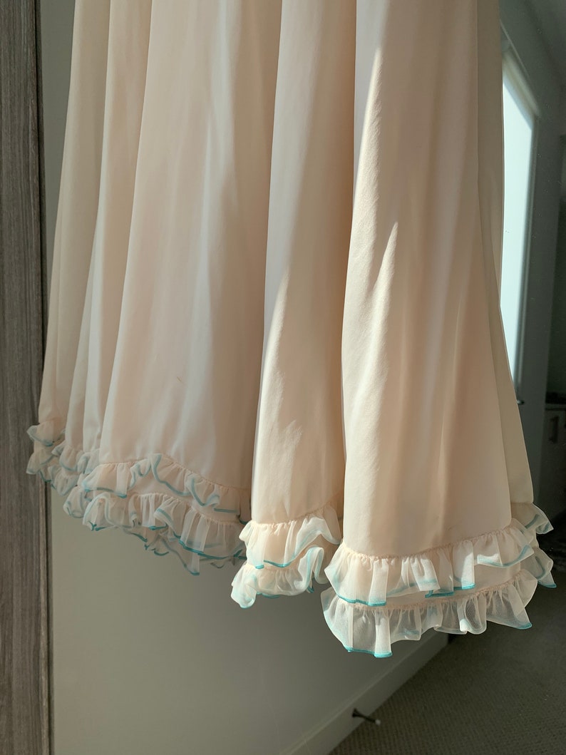 Vintage Ivory/pink Negligee Slip Dress - Etsy