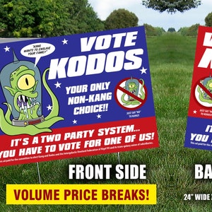 Vote Kang or Kodos Election Yard Sign - Etsy