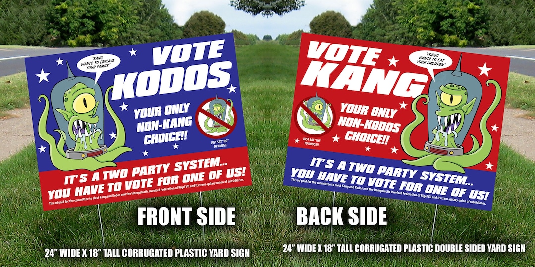 Vote Kang or Kodos Election Yard Sign - Etsy