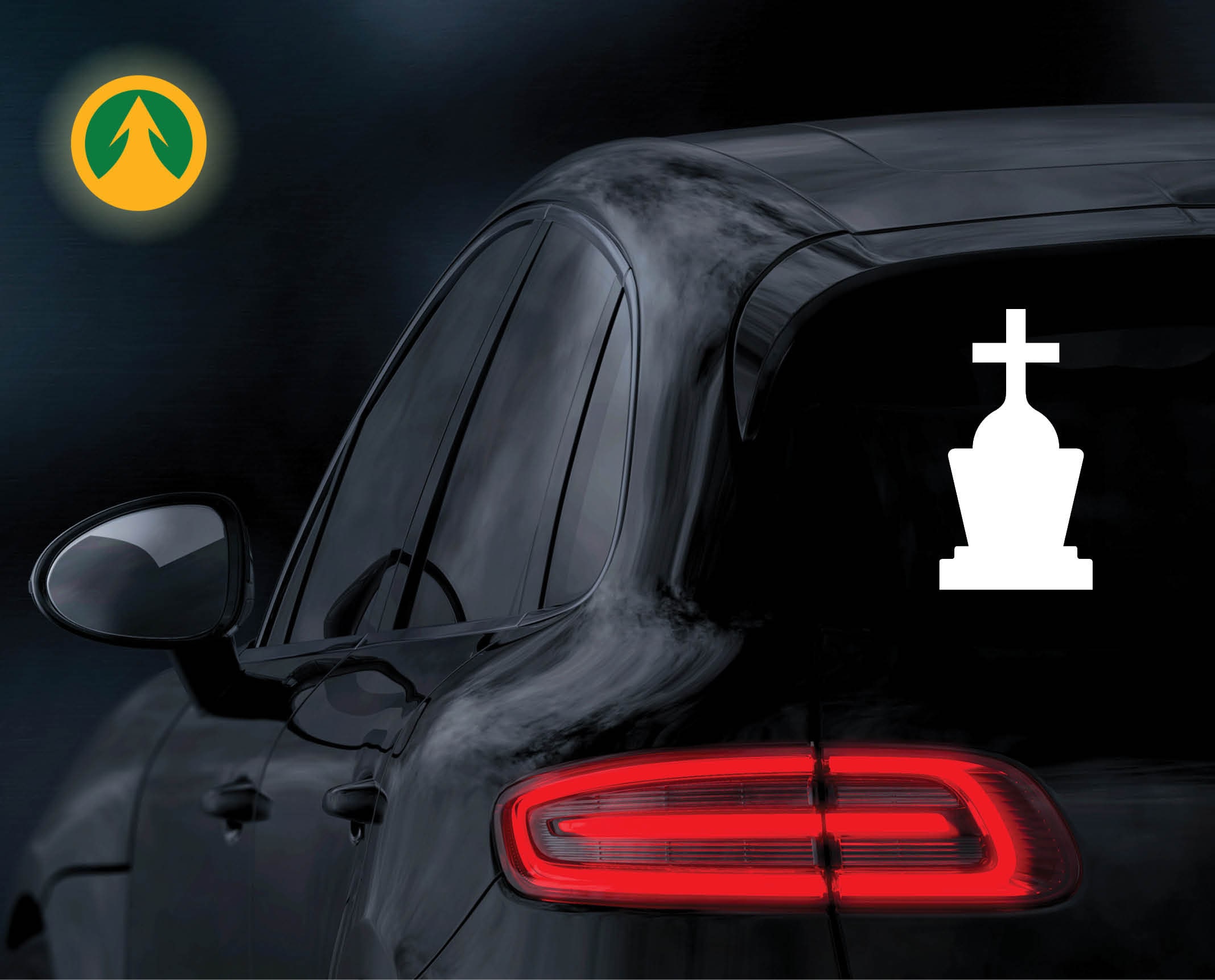 Tombstone Grave Halloween Cemetery Cross Sticker Decal Vinyl Sign Cup ...