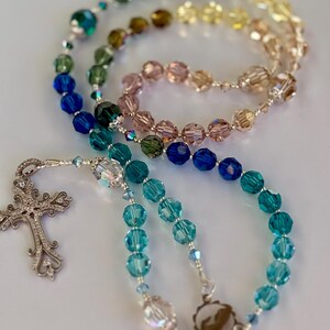 Rosary Beads, Blue, Green, Yellow, Rose, Silver,bridal, Baptism ...