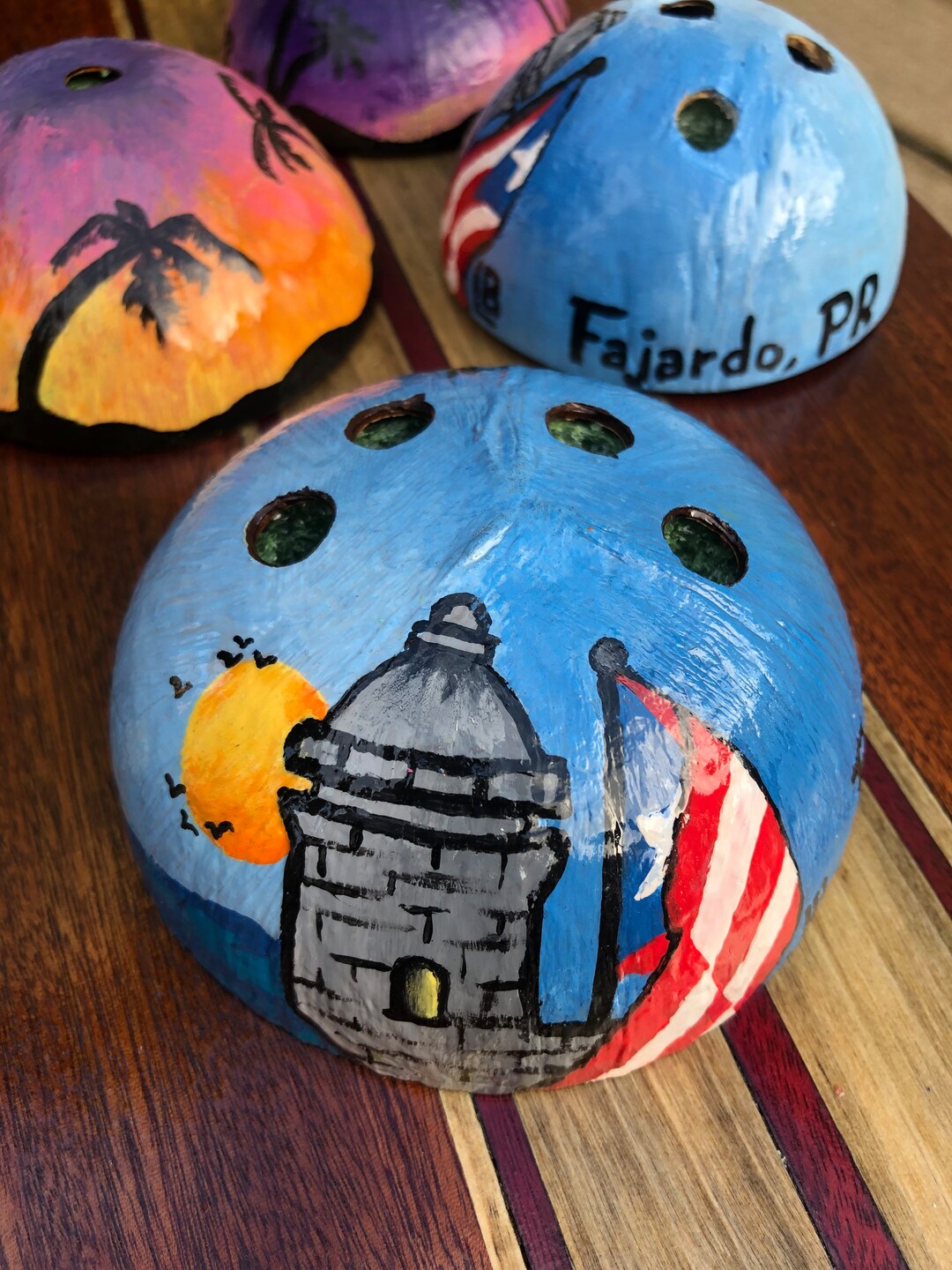 Hand Painted ~ Coconut ~ Pencil Holder - Etsy