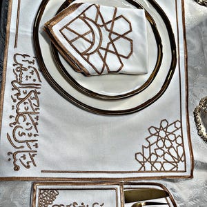 Embroidered Linen Iftar Placemat Set, Ramadan Table Decor, Islamic ...