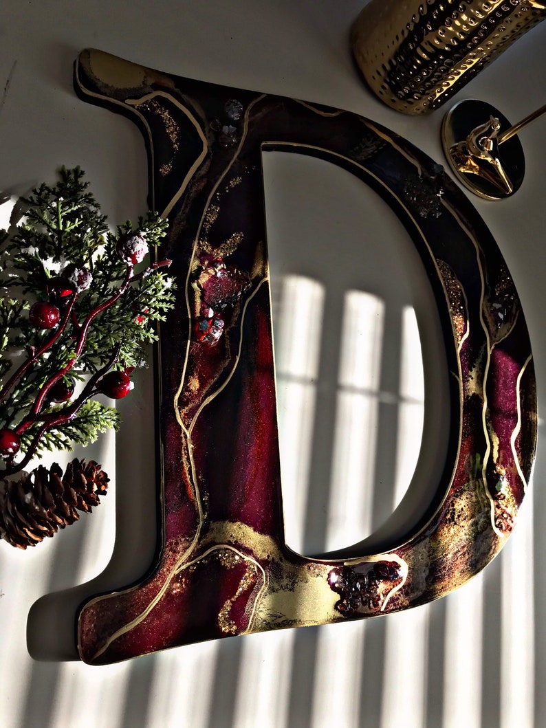 Large Resin Geode Initials Resin Art Initials Initials | Etsy