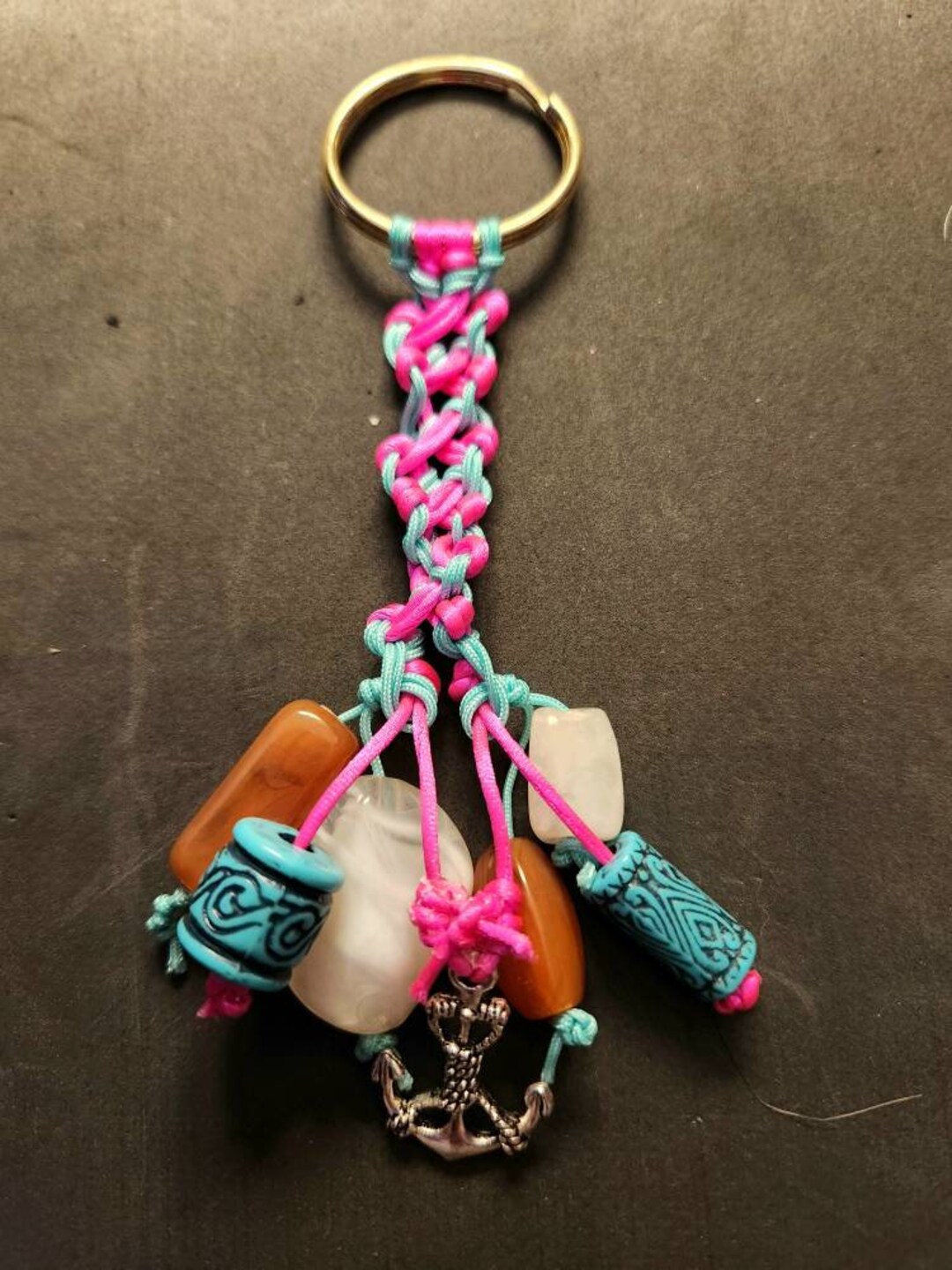 Rope Macrame and Anchor Keychain - Etsy