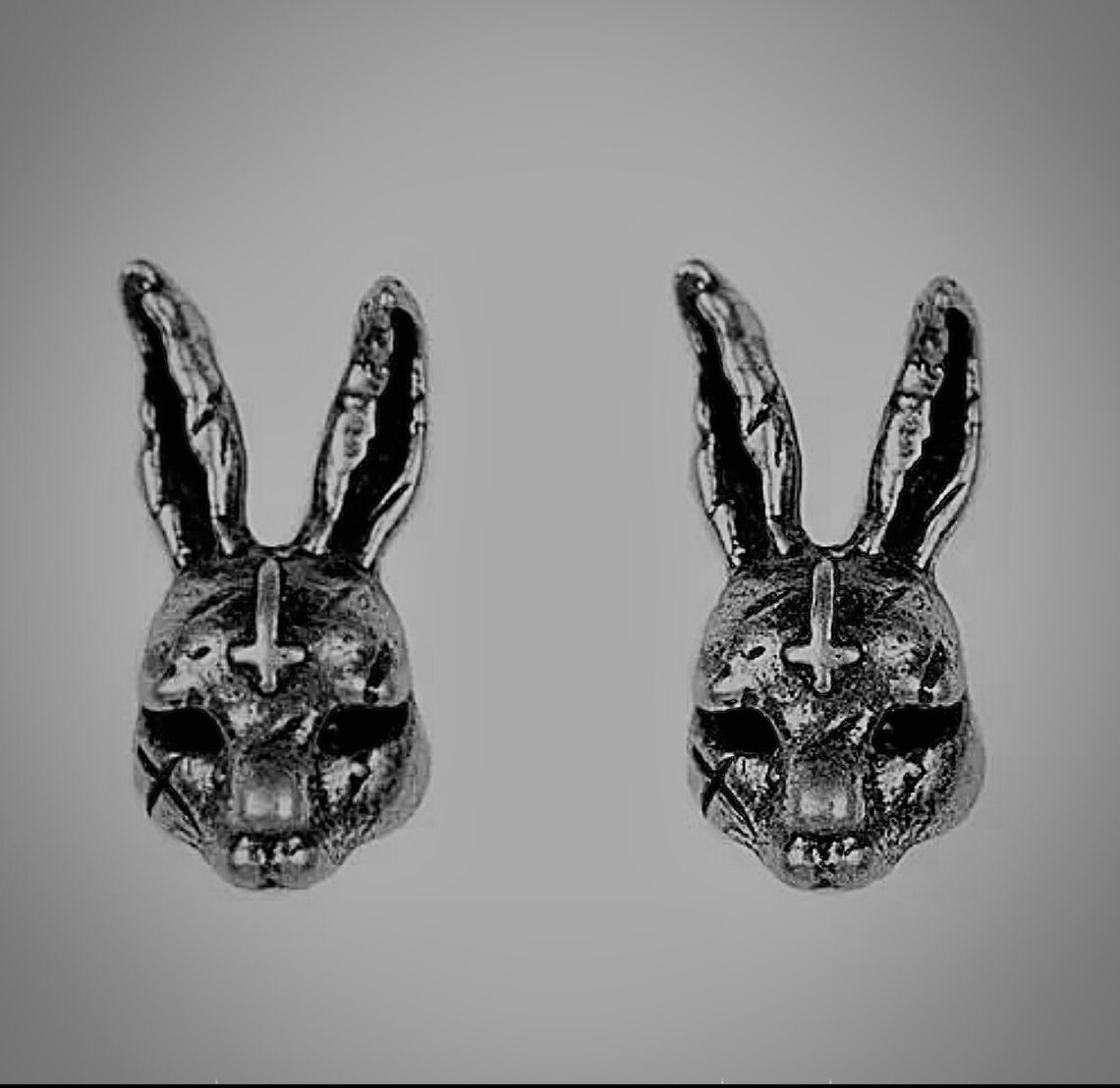 Cross Hare Bunny Face Studs | Etsy
