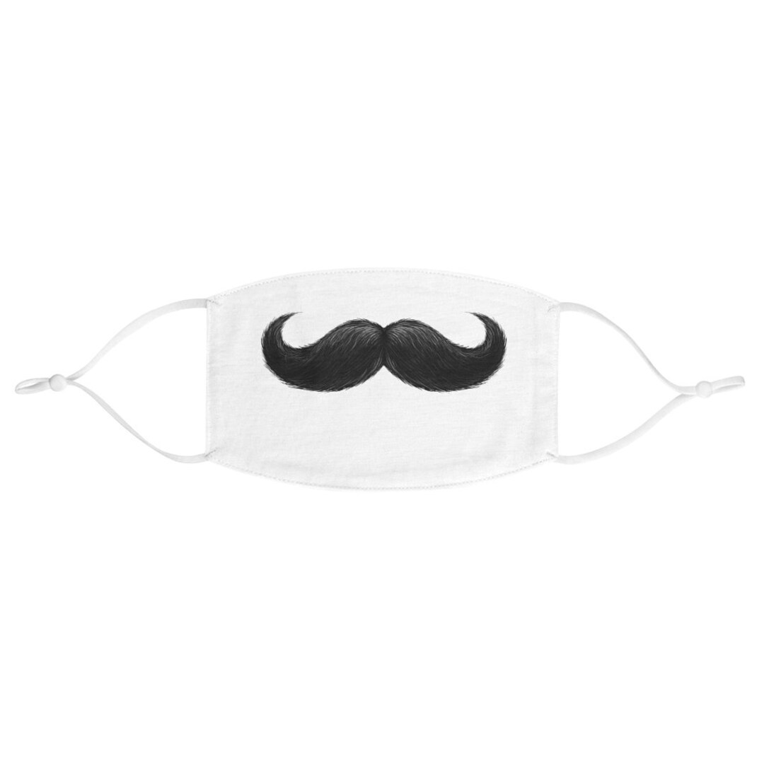 White Fabric Mask Funny Moustache Mask Custom Made Fabric Face Mask ...