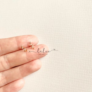 14K Solid Gold Dainty Twirl Spring Spiral Stud Earrings Cute - Etsy