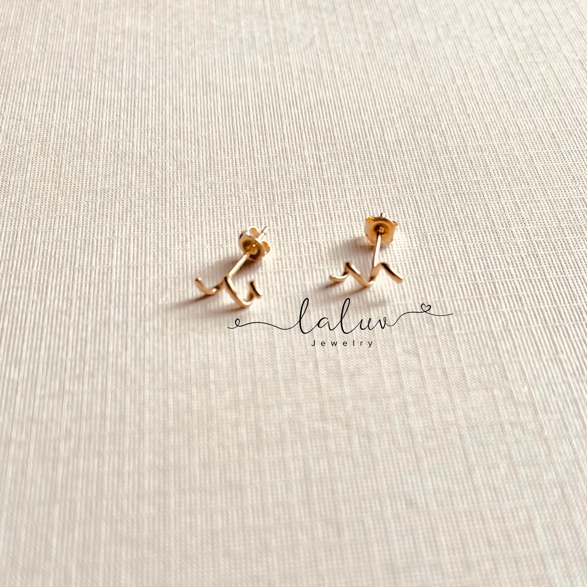 14K Solid Gold Dainty Twirl Spring Spiral Stud Earrings Cute - Etsy