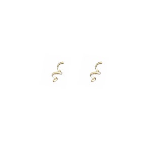 14K Solid Gold Dainty Twirl Spring Spiral Stud Earrings Cute - Etsy