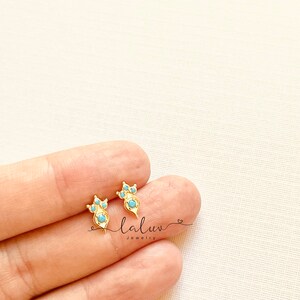 Turquoise Bohemian Flower Stud Earrings Boho Stud Earrings - Etsy