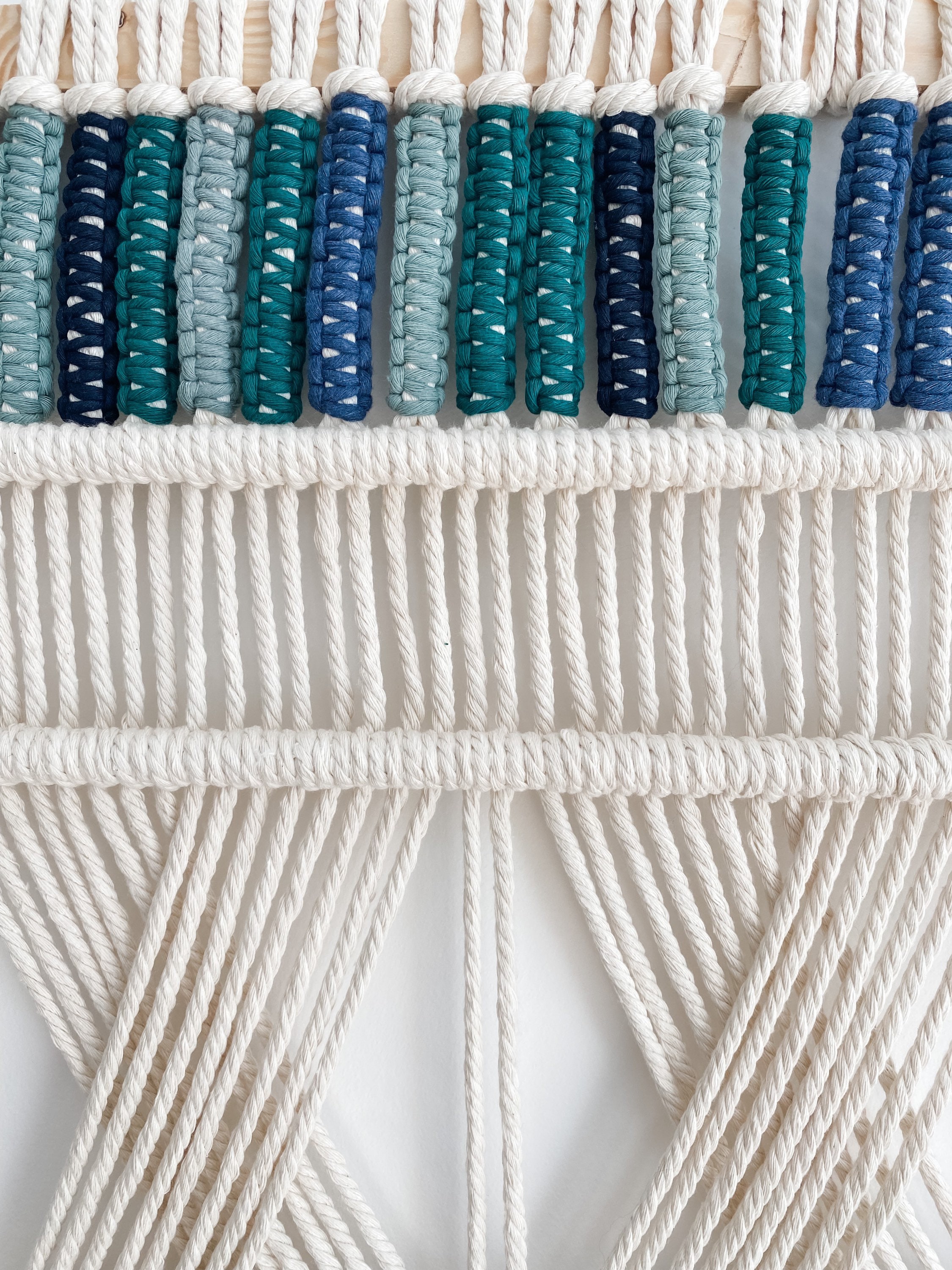 Modern Macrame Wall Hanging Blue Macrame Wall Hanging Blue - Etsy