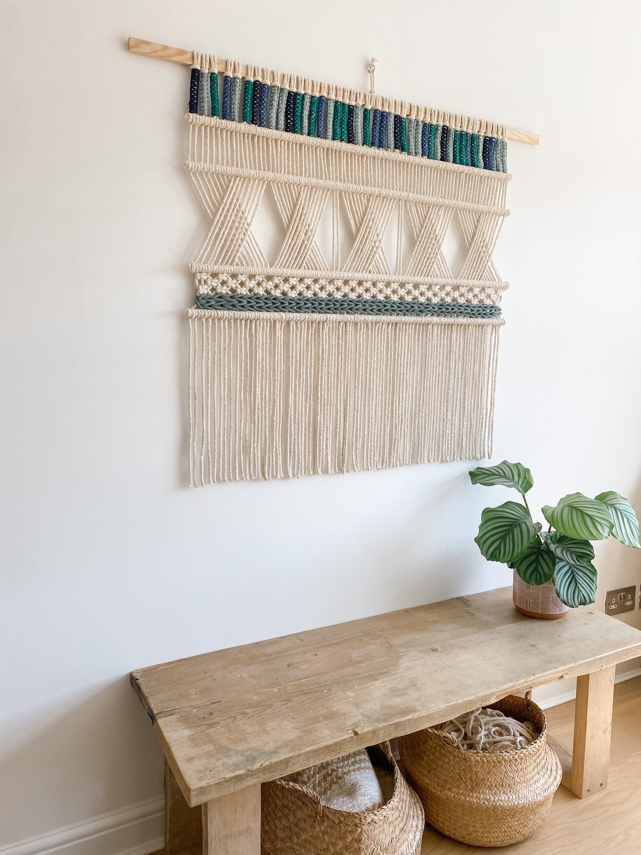 Modern Macrame Wall Hanging Blue Macrame Wall Hanging Blue - Etsy