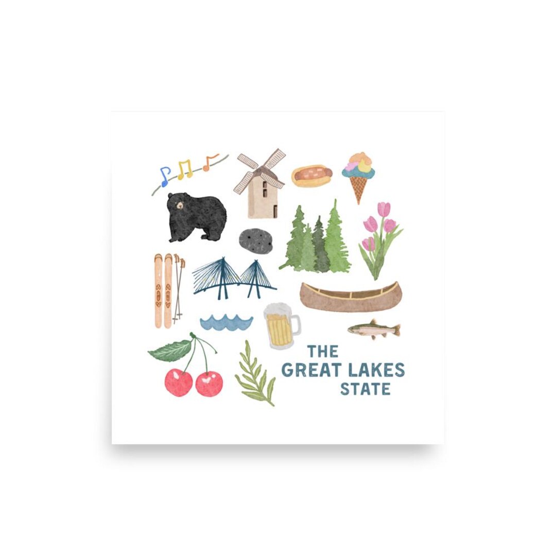 The Great Lakes State Matte Poster - Etsy