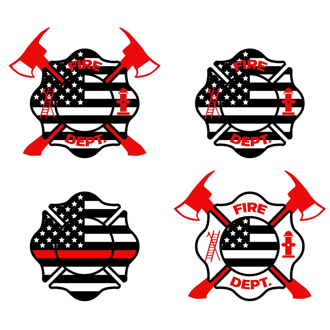 Fire Dept Badge Svg, US Flag Svg - Etsy