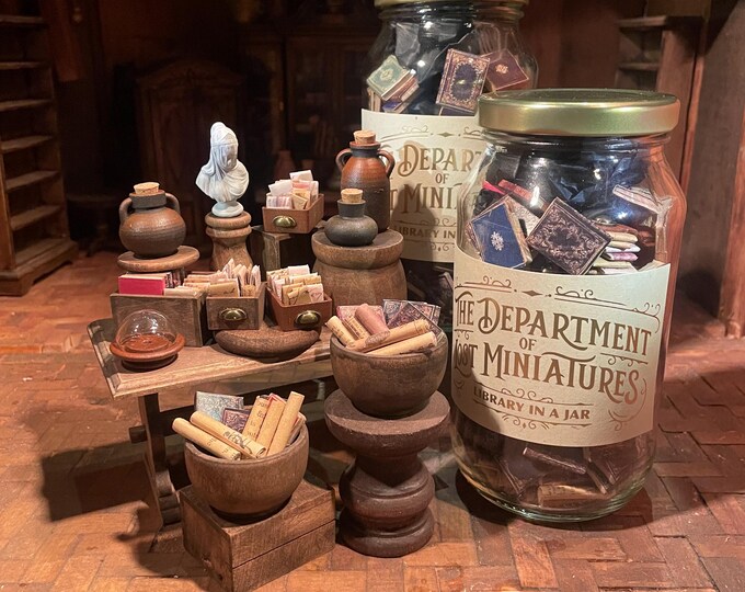 Lost Miniatures - Library in A Jar - 1/12 Scale - DIY Bundle-books ...