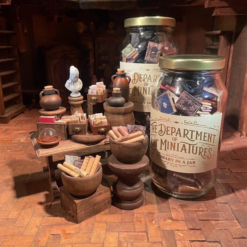 Miniature Library - Etsy