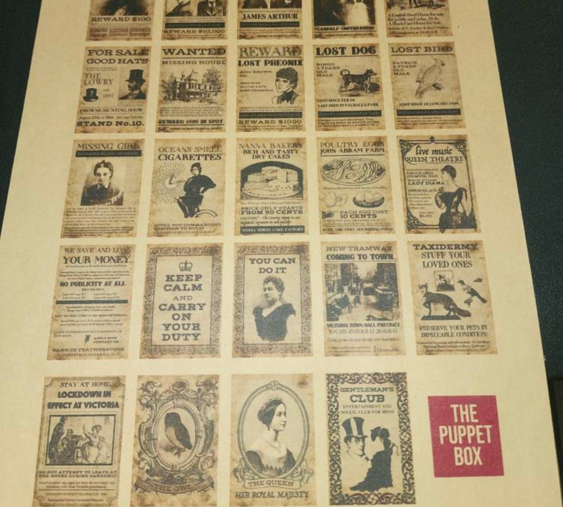 24 X Unique Miniature Posters - 1/12 Scale - Vintage Mini Posters for ...