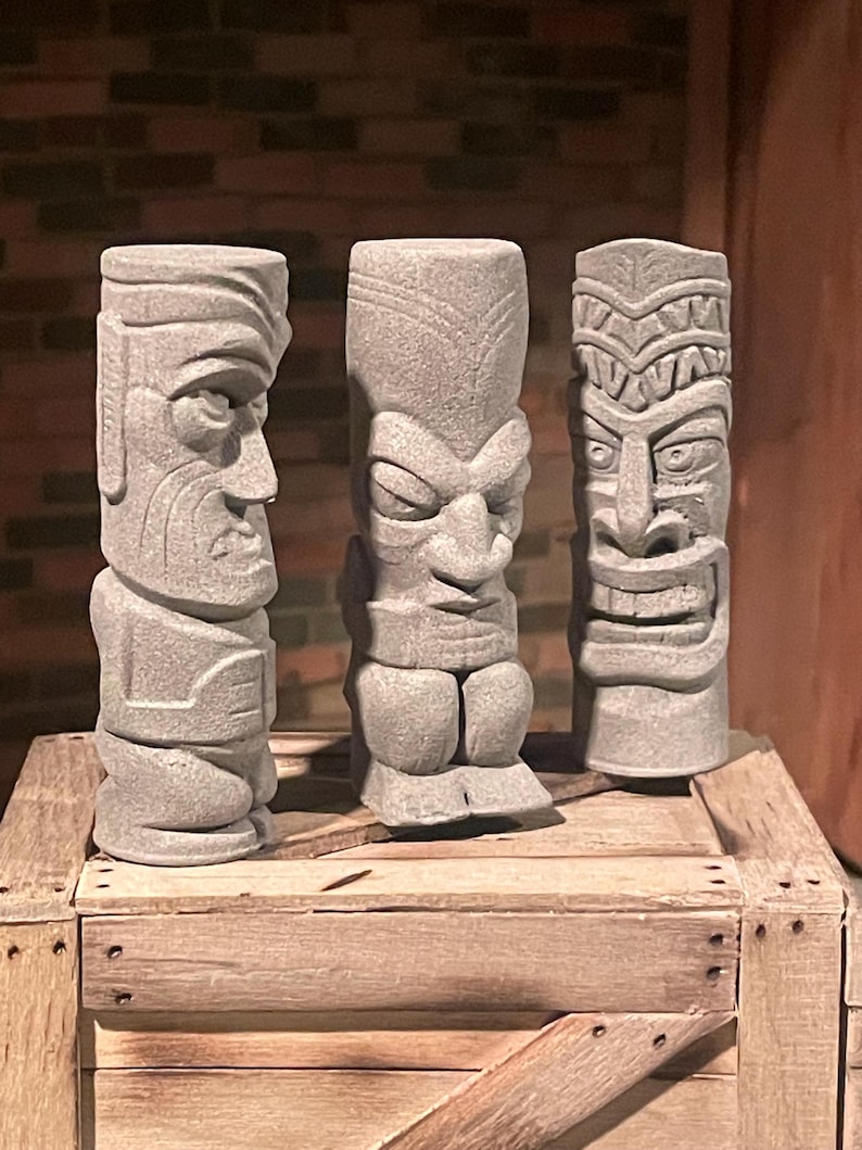 Lost Miniatures - Stone Tiki Totems - Set of 3 - Unique and Ancient ...