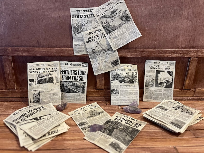 24 X DIY Miniature Newspaper Covers - 1/12 Scale - Mini Headlines! - Etsy