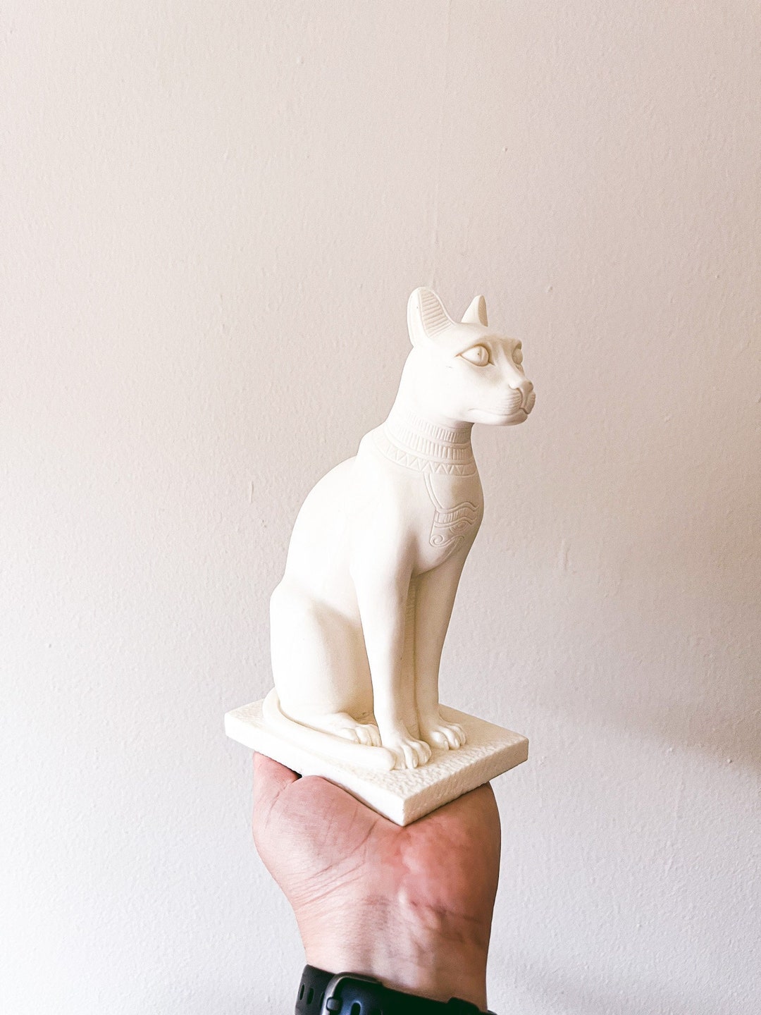 Egyptian Cat Goddess Bastet Marble Resin Sculpture Signed A. Giannelli ...