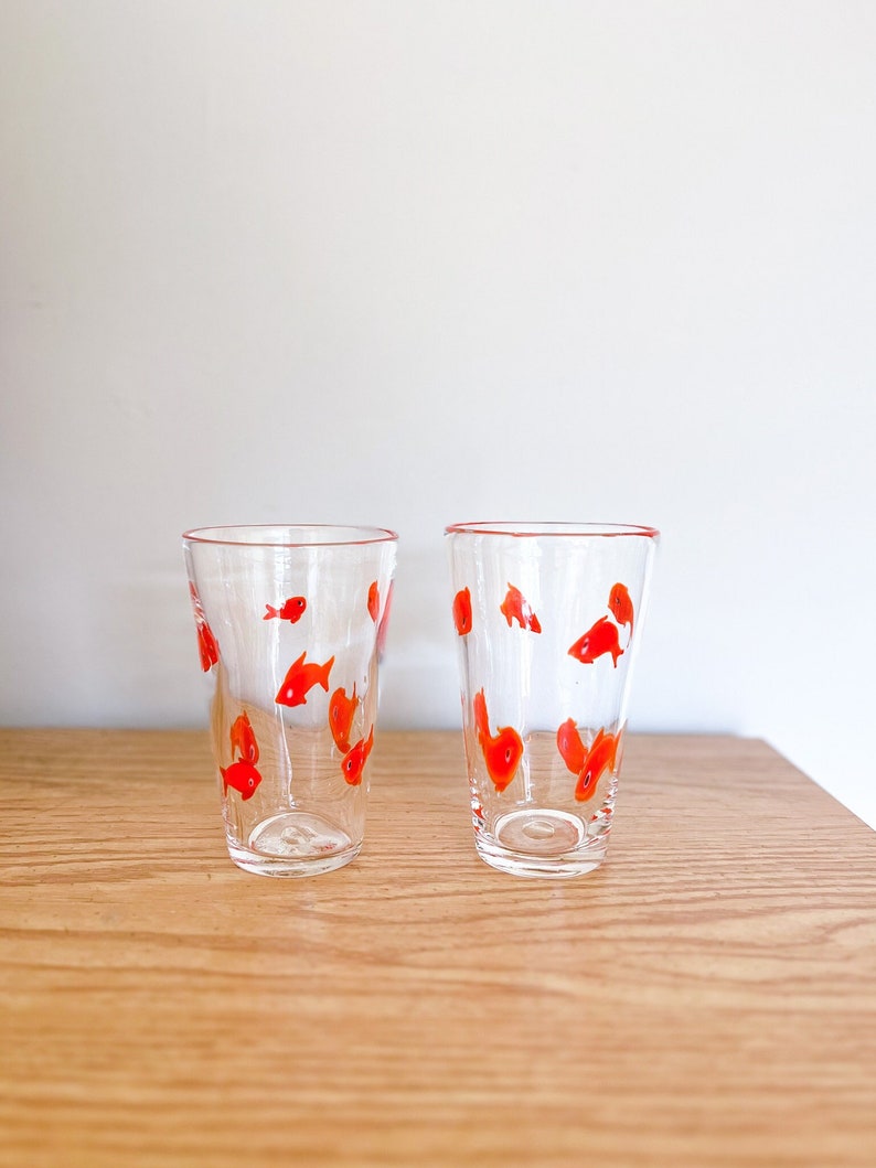 2 Rare Crate & Barrel Koi Fish Tumblers - Etsy