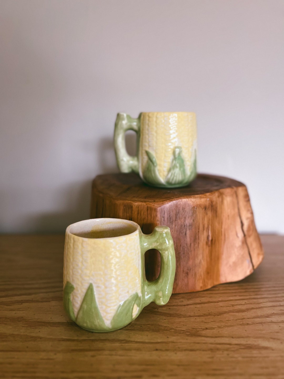 2 Majolica Corn Cob Mugs - Etsy