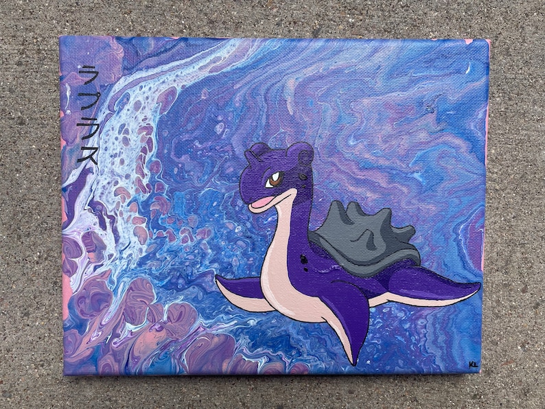 Shiny Lapras Pour Painting - Etsy