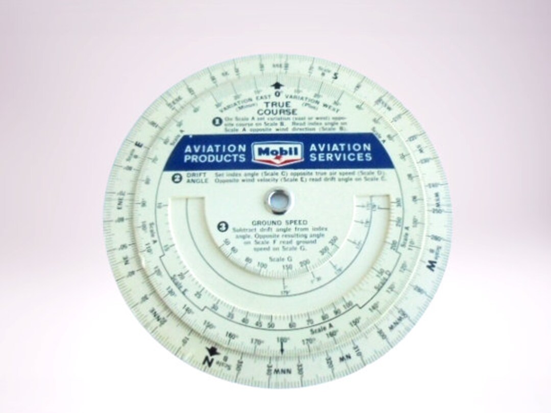 MOBIL AVIATION Navigation Wheel Products Services True Course - Etsy