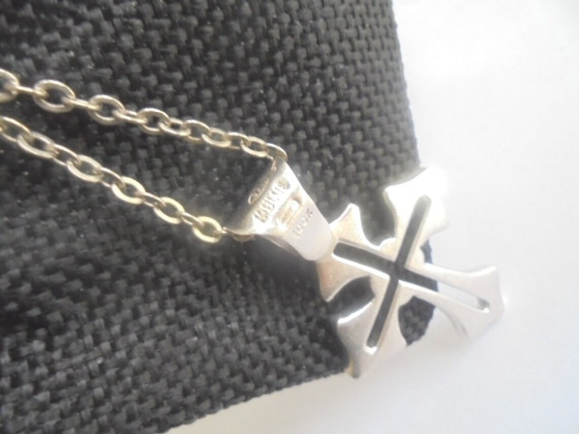 K BLUE JEWELS Fleury cross in sterling silver 925 pendant | Etsy