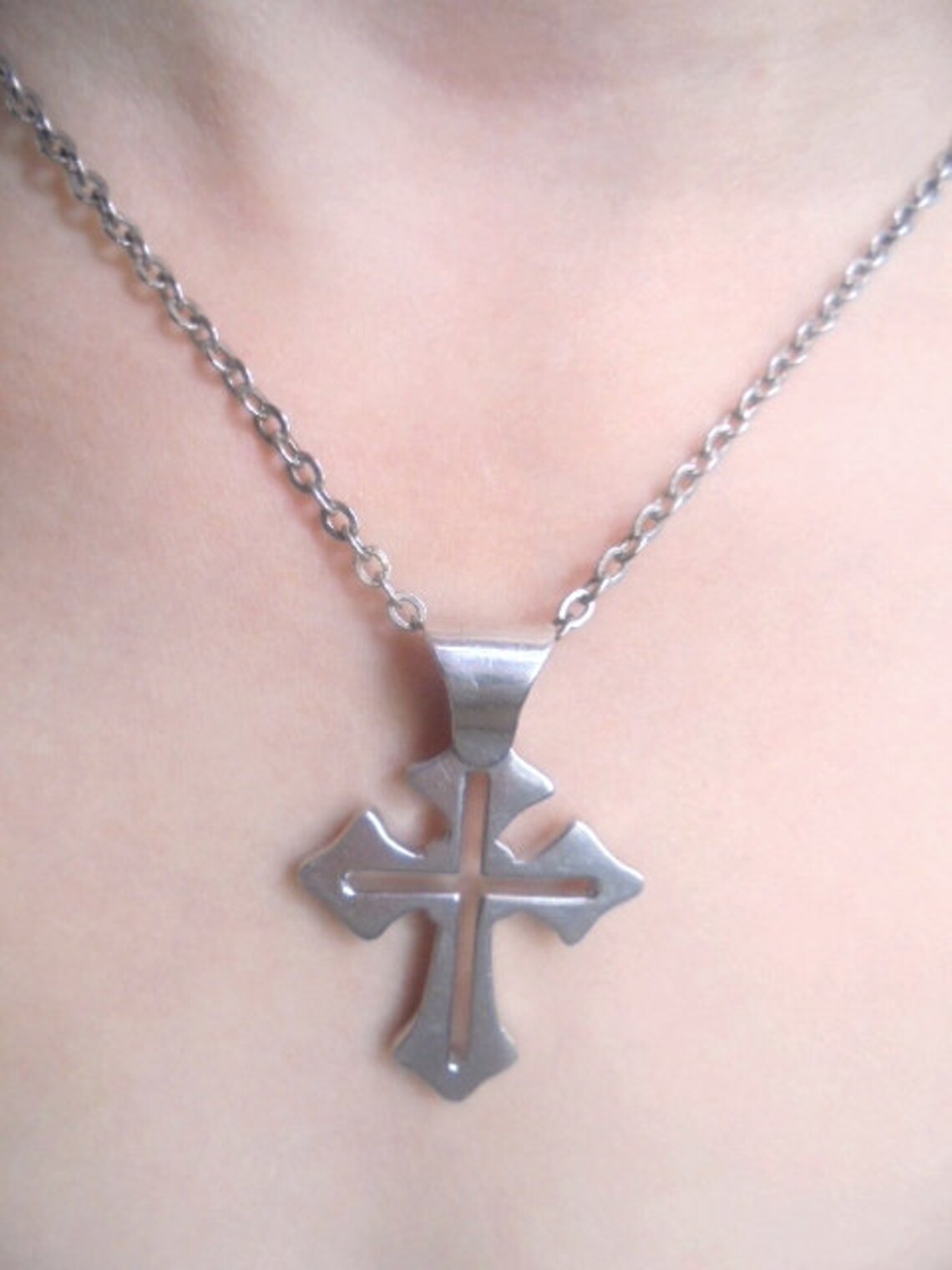 K BLUE JEWELS Fleury cross in sterling silver 925 pendant | Etsy