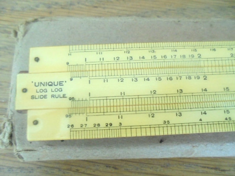 UNIQUE LOG Slide Ruler in Wood and Celluloid Original 1950s in - Etsy