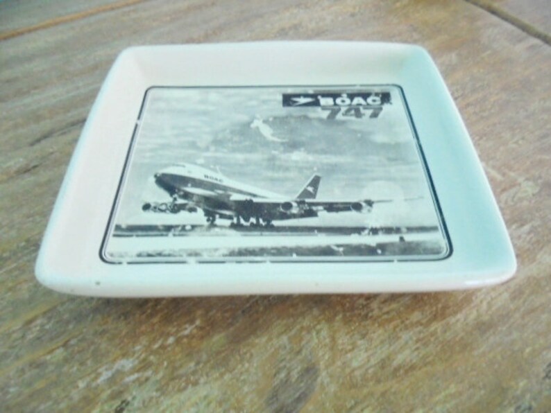 British Airways BOAC 747 Ceramic Plate Ashtray of the Plane - Etsy