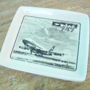 British Airways BOAC 747 Ceramic Plate Ashtray of the Plane - Etsy