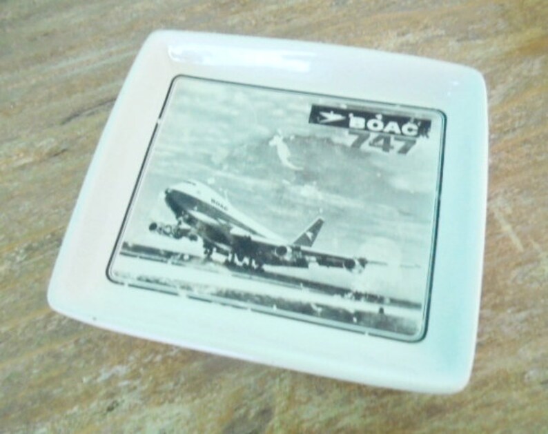 British Airways BOAC 747 Ceramic Plate Ashtray of the Plane - Etsy