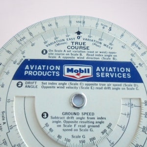 MOBIL AVIATION Navigation Wheel Products Services True Course - Etsy