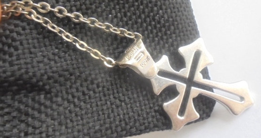 K BLUE JEWELS Fleury Cross in Sterling Silver 925 Pendant - Etsy