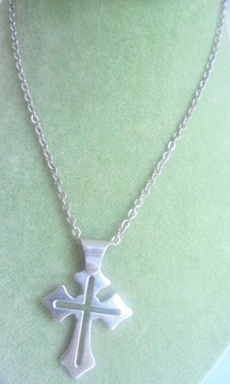 K BLUE JEWELS Fleury Cross in Sterling Silver 925 Pendant - Etsy