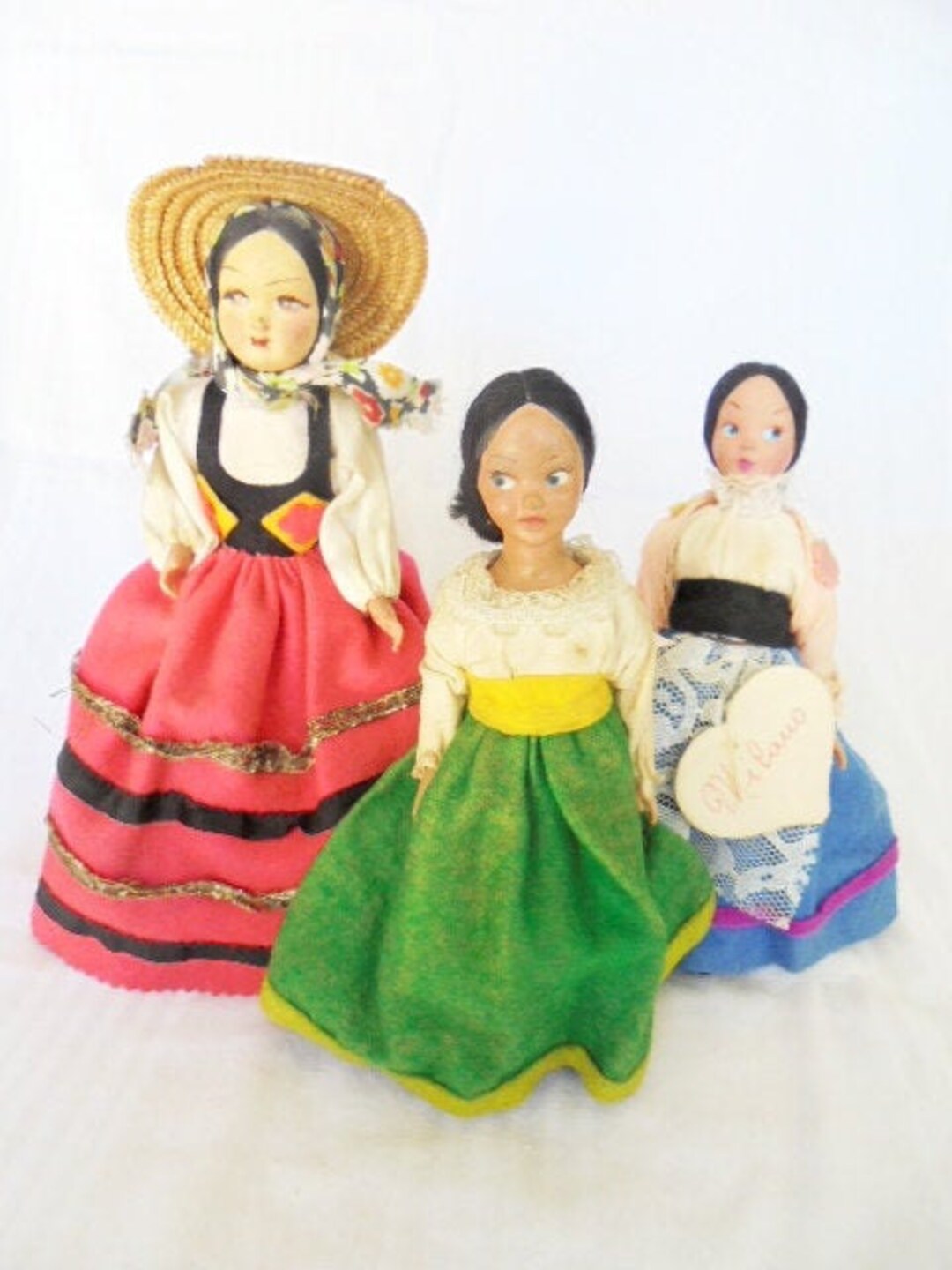 3 Original LENCI Cloth DOLLS ITALY With Traditional Regional - Etsy