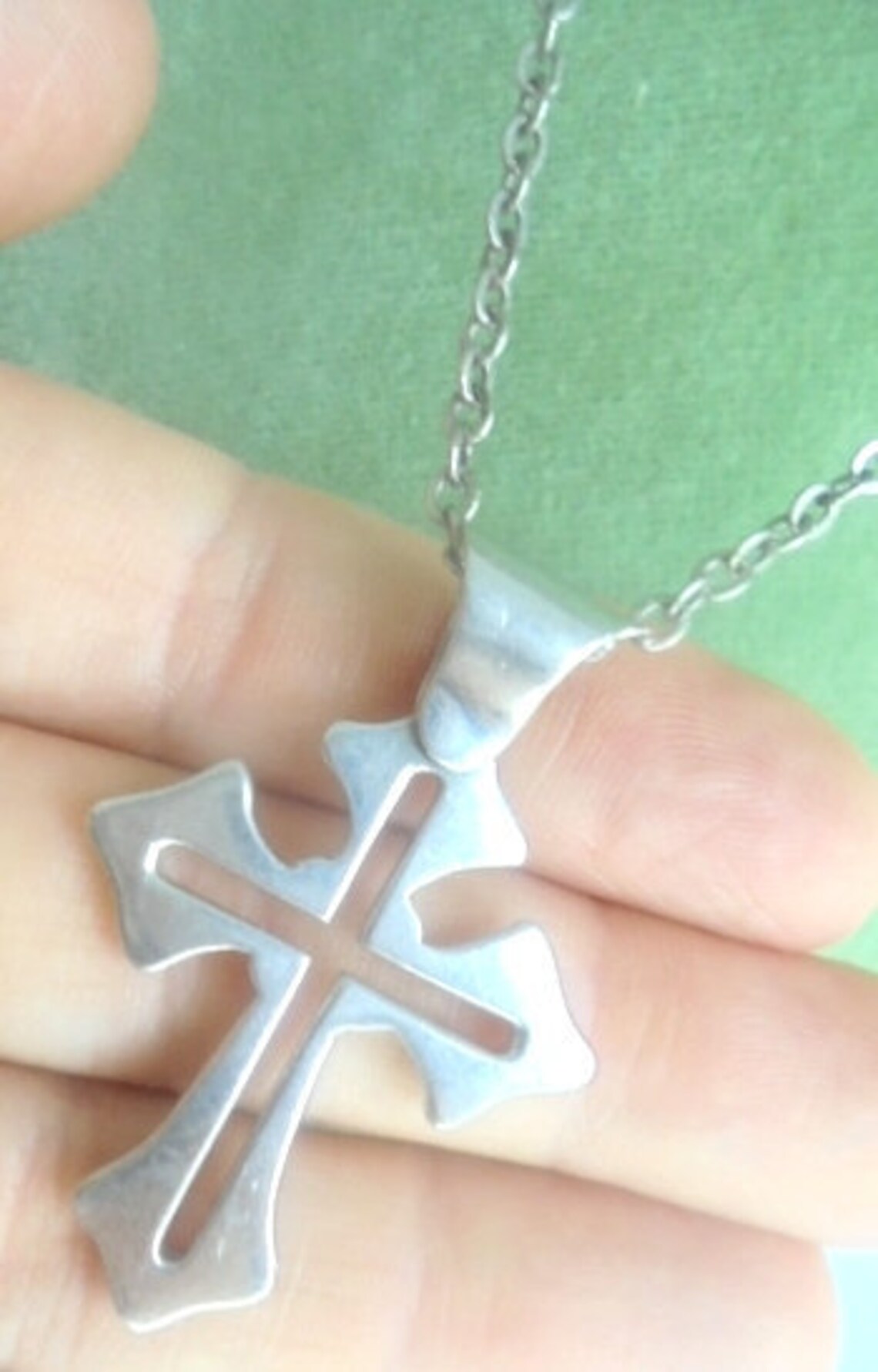 K BLUE JEWELS Fleury Cross in Sterling Silver 925 Pendant - Etsy