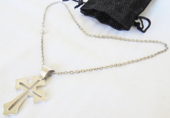 K BLUE JEWELS Fleury cross in sterling silver 925 pendant | Etsy