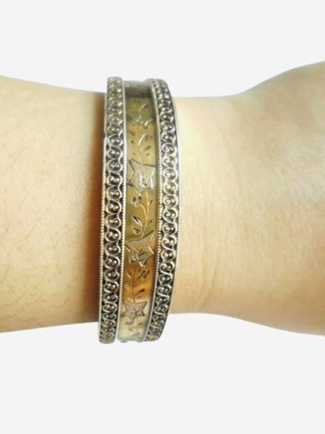 BRACELET VERMEIL in Sterling Silver 925 and Gold 18K John - Etsy