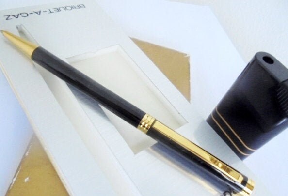 MARKSMAN EQUIPE 2 Set Ball Pen & Lighter Lacque Black Briquet - Etsy